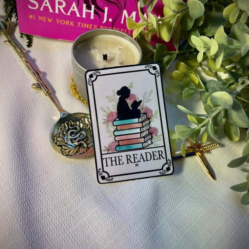 The Reader Tarot Card Sticker Spooky Books Skeleton Sticker - Etsy