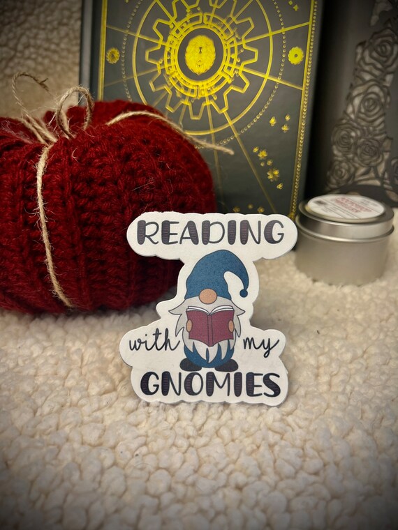Reading With My Gnomies Sticker - Etsy