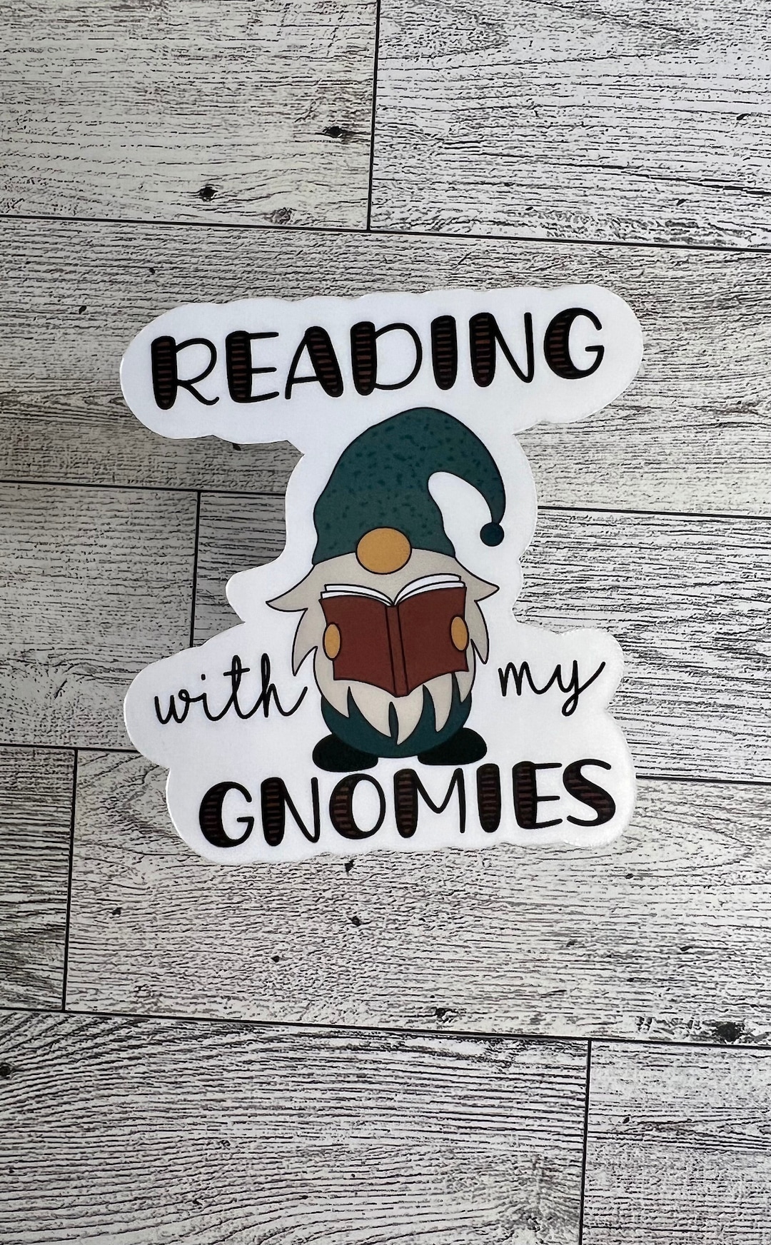 Reading With My Gnomies Sticker - Etsy