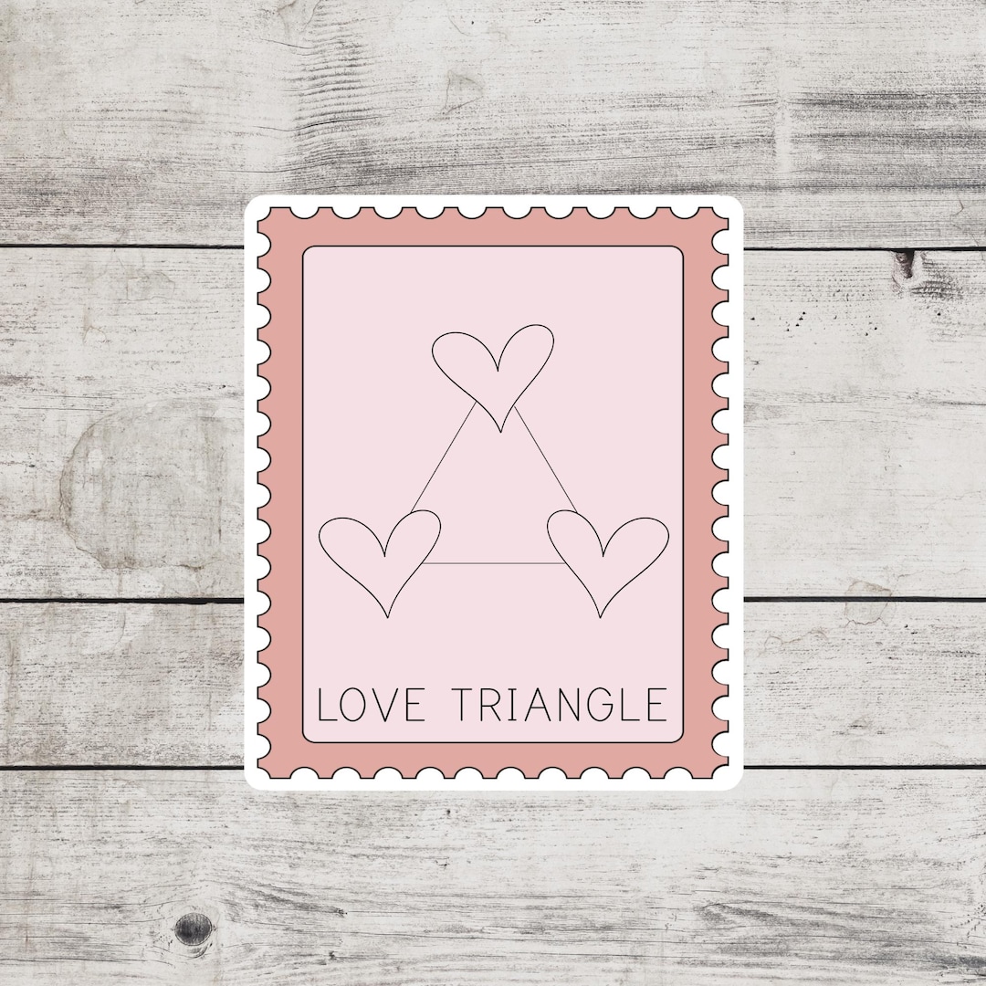 Love Triangle Romance Stamp Sticker, Bookish Merch & Accessories ...