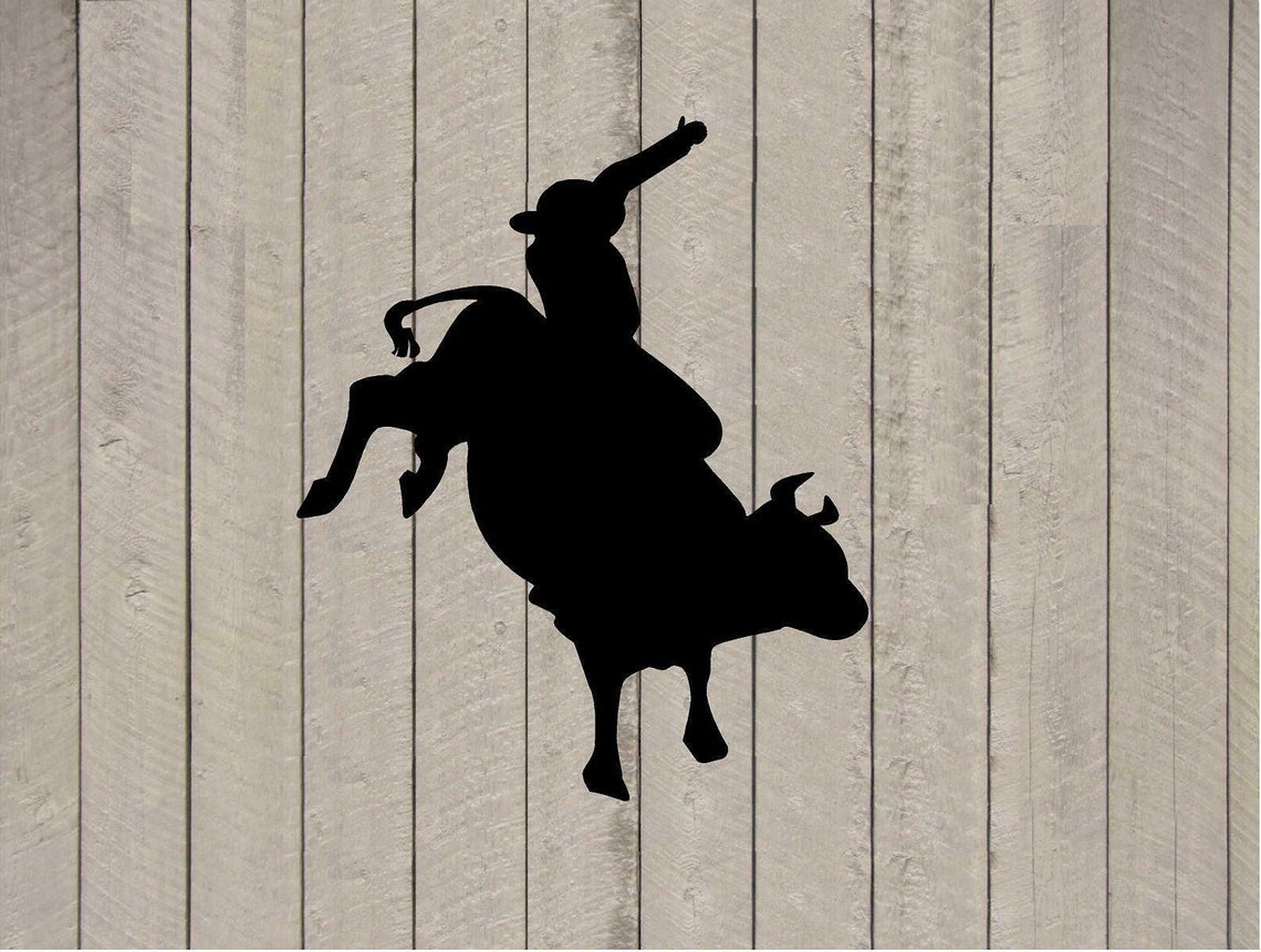 Bull Rider Bucking Bull Vinyl Decal Home Décor 12 X 14 - Etsy