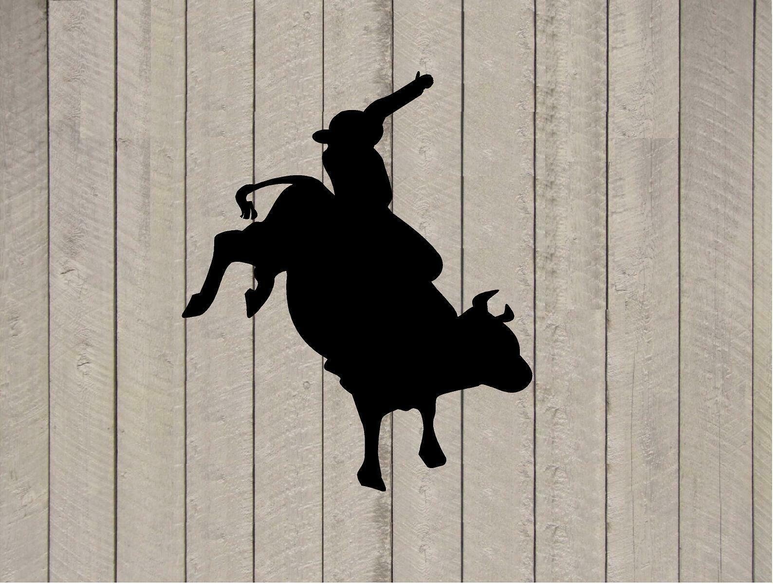 Bull Rider Bucking Bull Vinyl Decal Home Décor 12 X 14 - Etsy