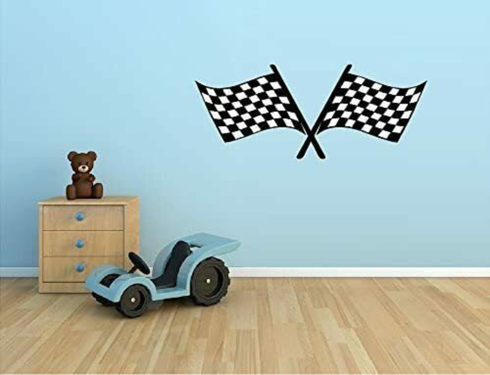 Checkered Flags Vinyl Decal Home Décor 15 X 37 - Etsy