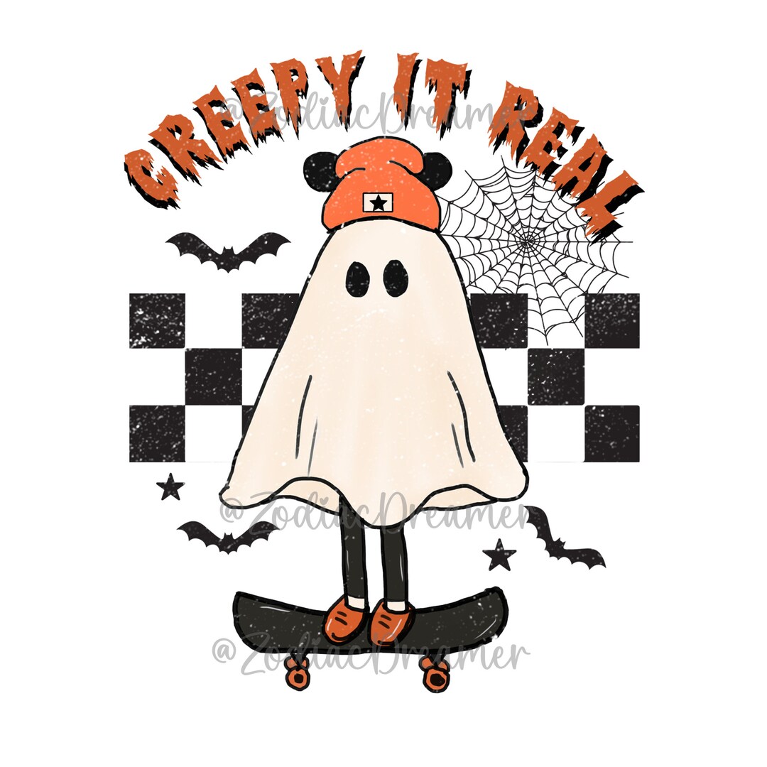 Ghost Skateboarding Creep It Real Png, Halloween, Trick or Treat Png ...