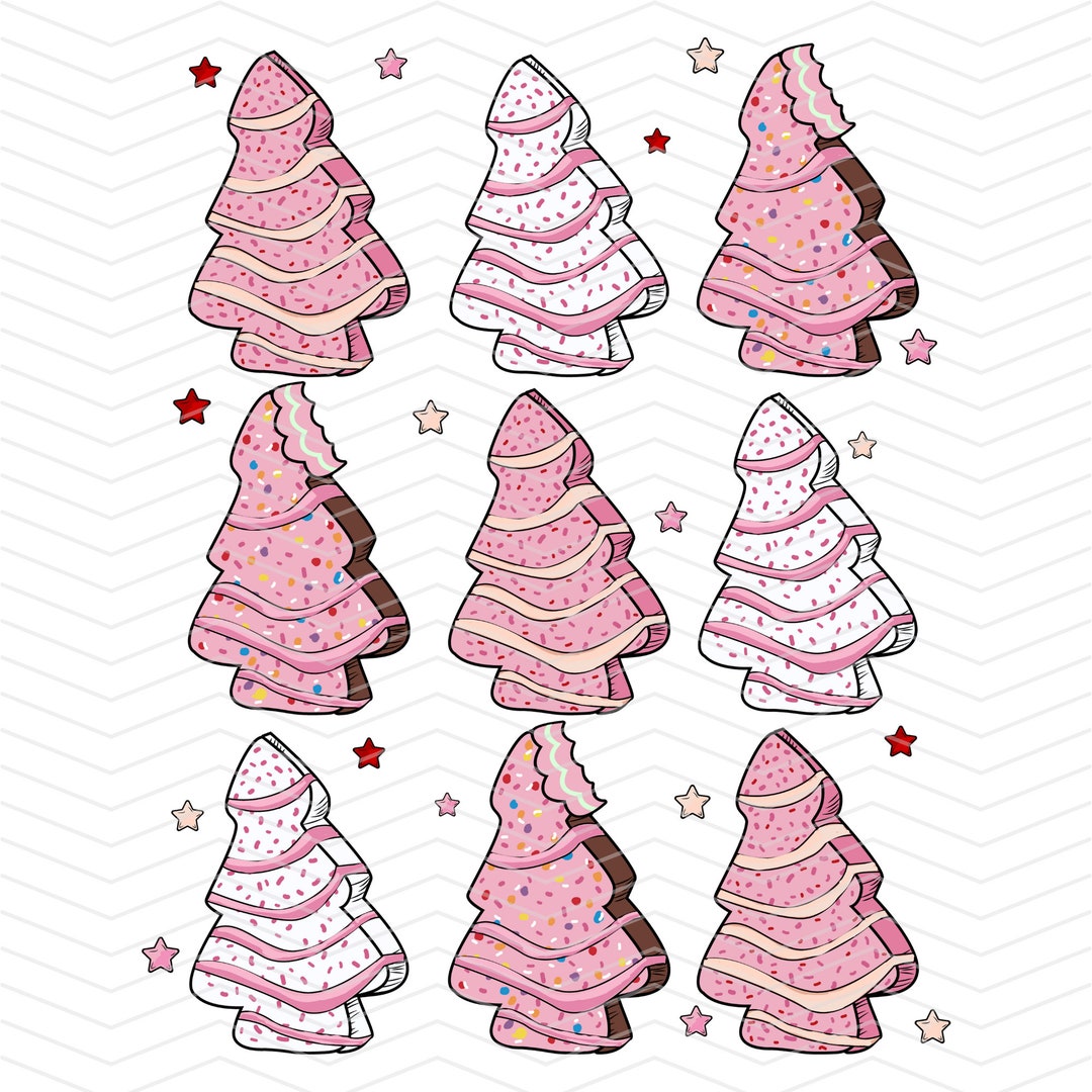Pink Christmas Tree Cakes PNG Digital Downloads Sublimation - Etsy