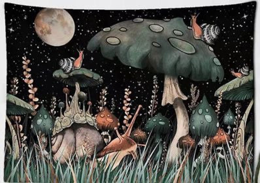 Cottagecore Wall Art Psychedelic Mushroom Tapestry - Etsy