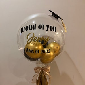 Graduation Bubble Balloon With Removable Handmade Mini Grad Cap - Etsy