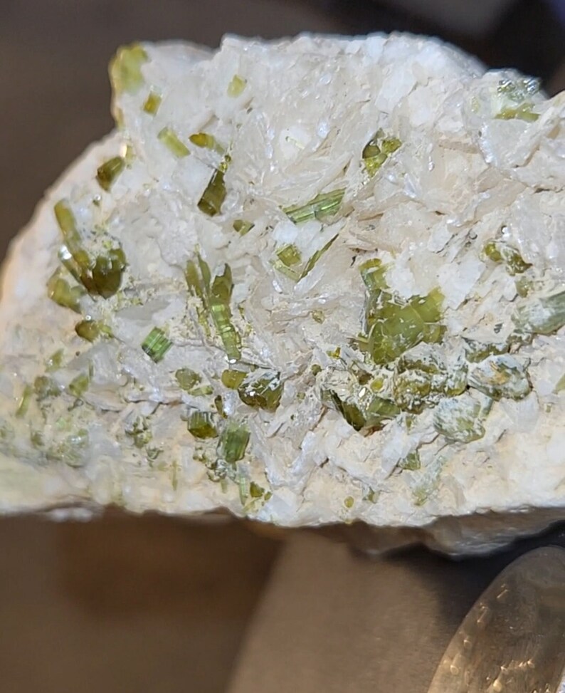 192gram Light-green Elbate Tourmaline, Druse Clevelandite, Bladed ...