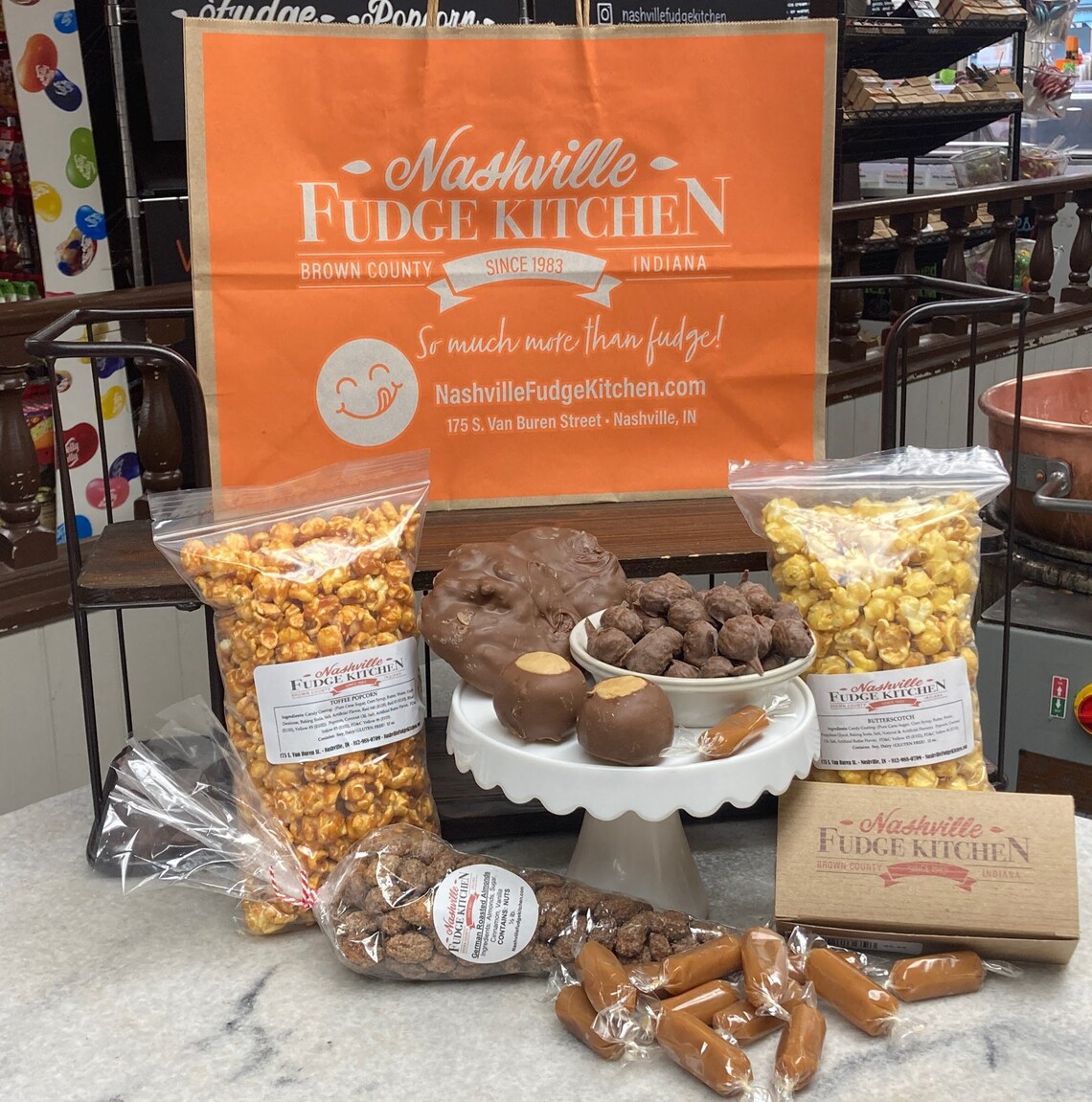 Gourmet Mother's Day Confections Bundle Popcorn, Caramels, Almonds ...