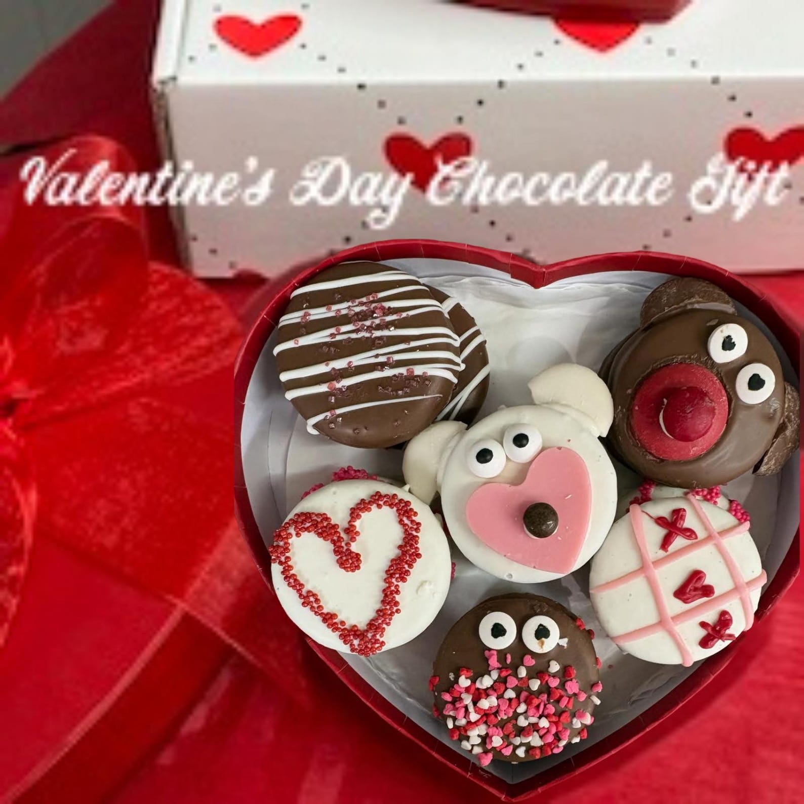 Valentine's Chocolate Covered Oreos | Heart Gift Box - Etsy