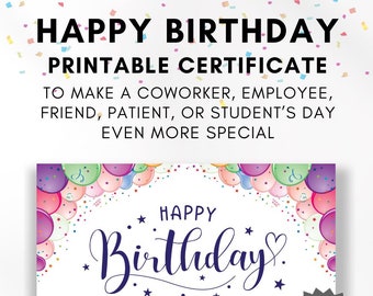Happy Birthday Certificate | Happy Birthday Printable Certificate ...