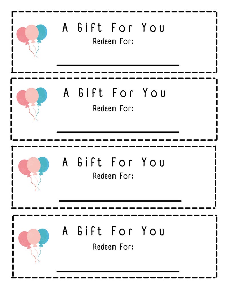 Printable Birthday Coupon Booklet - Etsy