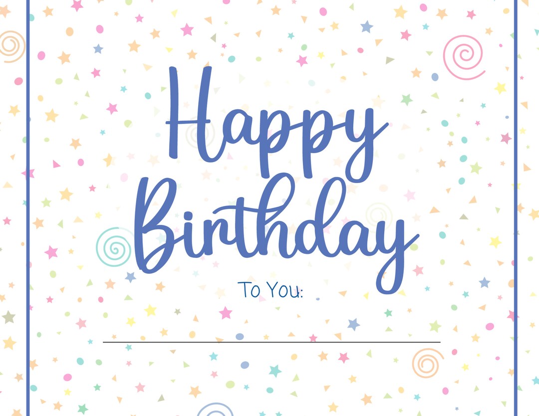 Printable Happy Birthday Certificate - Etsy