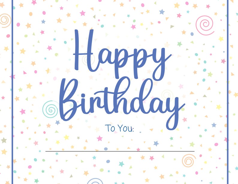 Printable Happy Birthday Certificate - Etsy