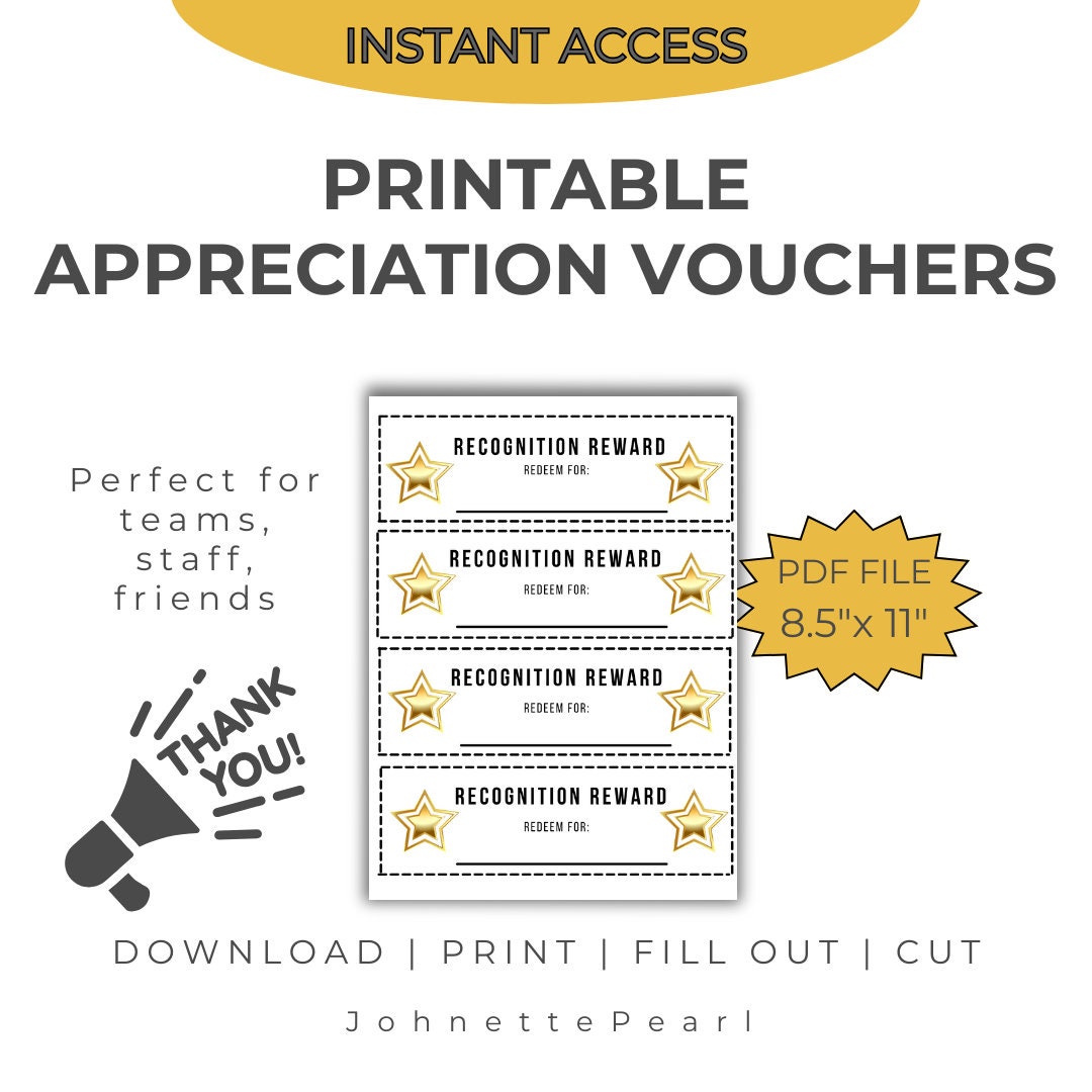 Printable Reward Vouchers - Etsy