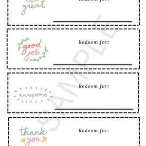 Printable Rewarding Coupons to Gift to Staff, Friends, Students ...
