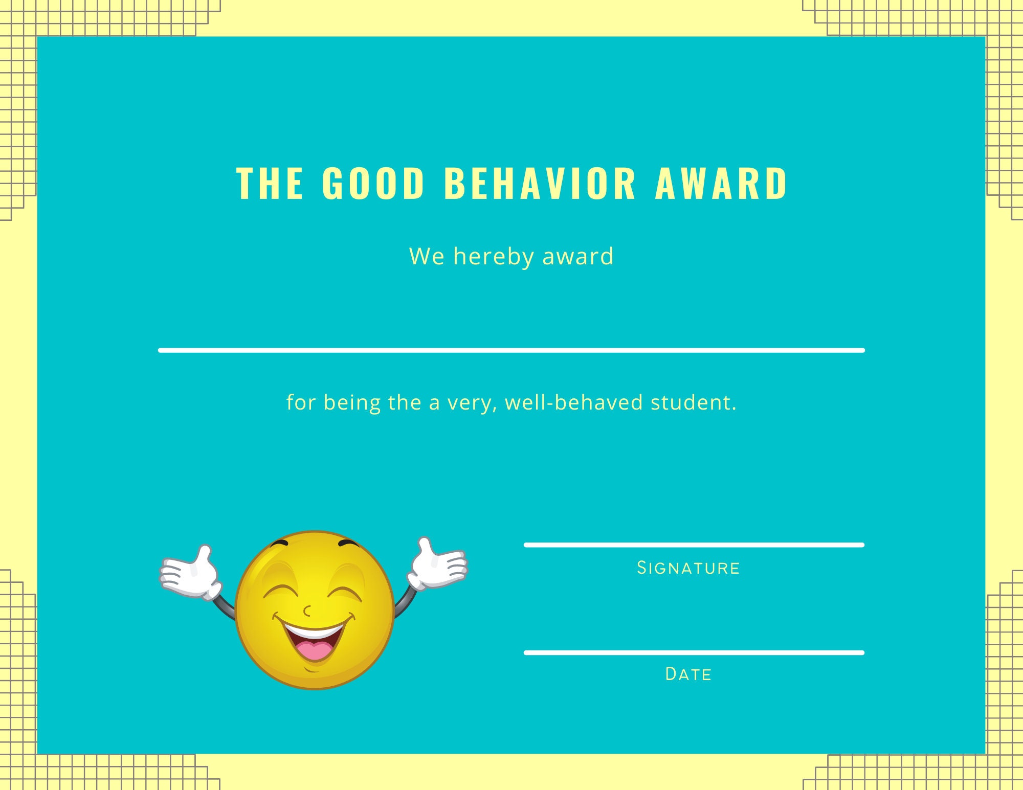 Good Behavior Award