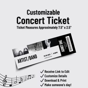 Customizable Mock Concert Ticket to Gift - Etsy
