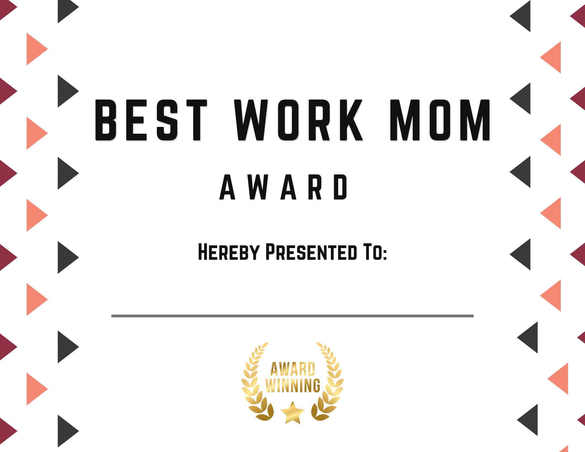 Printable Work Mom Certificate - Etsy