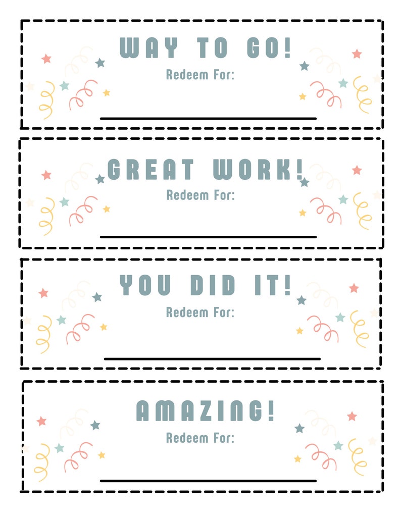 Printable Reward Vouchers - Etsy
