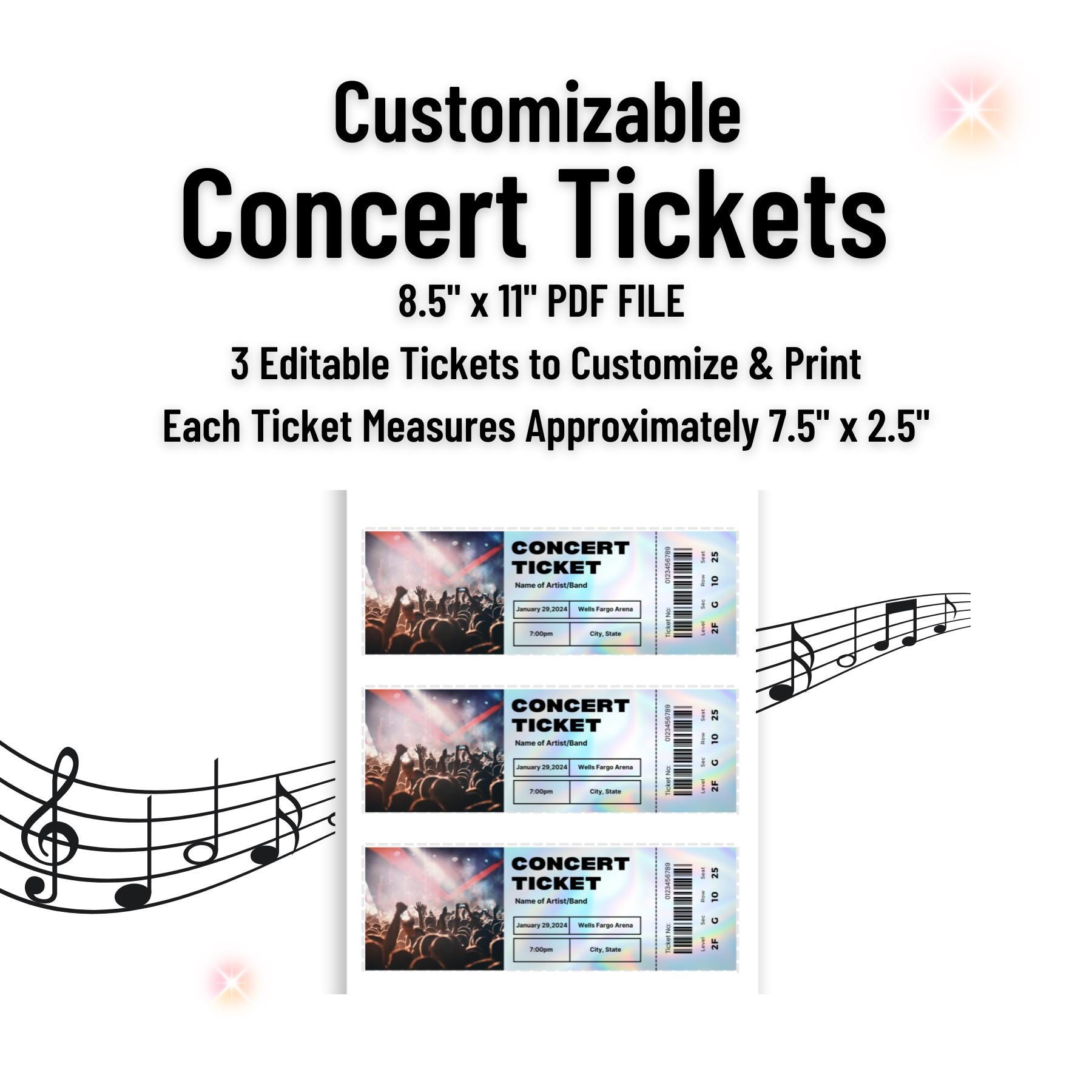 Customizable Mock Concert Ticket to Gift - Etsy