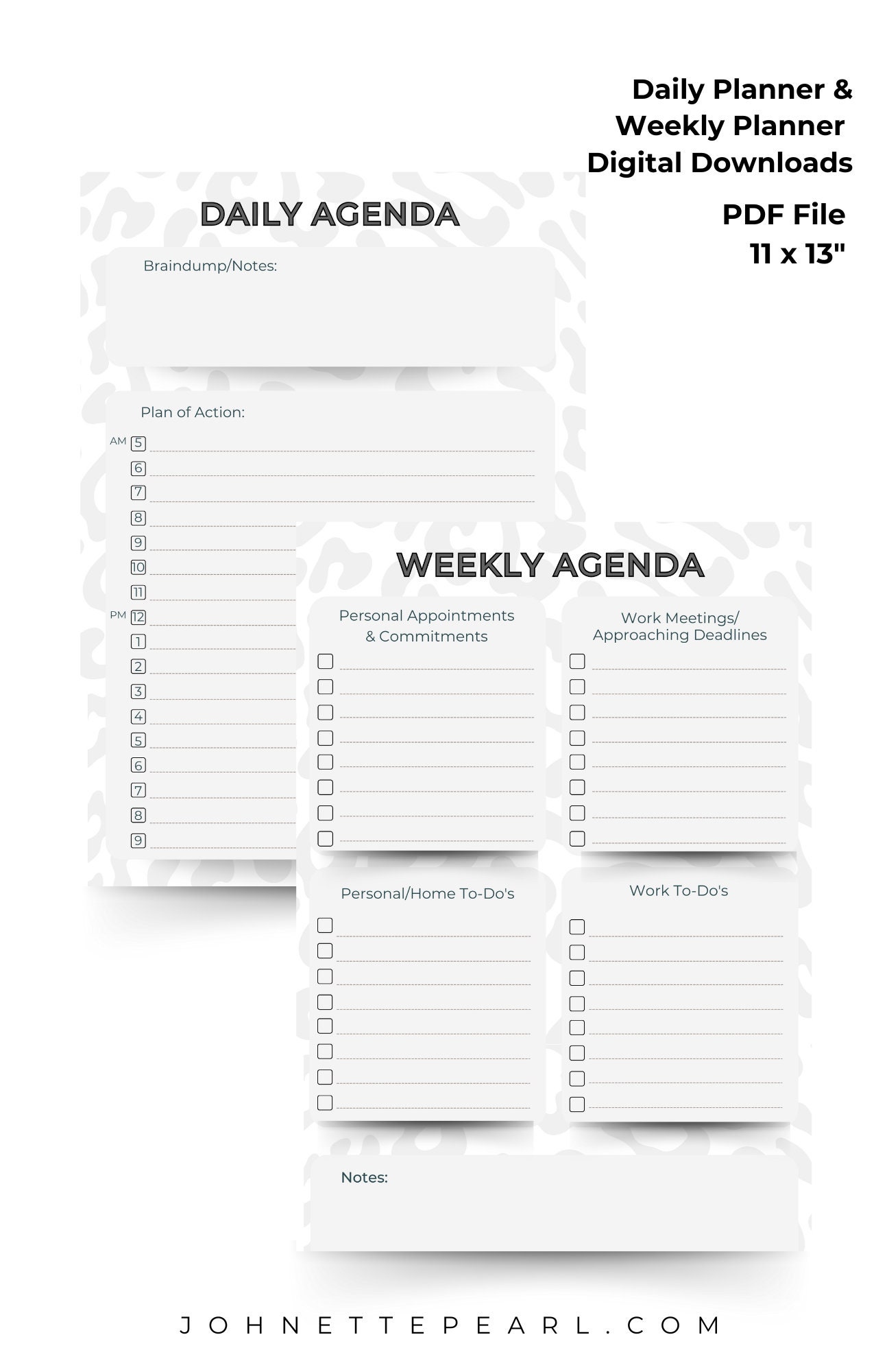 Printable Daily and Weekly Planner Sheets for Working Parents - Etsy