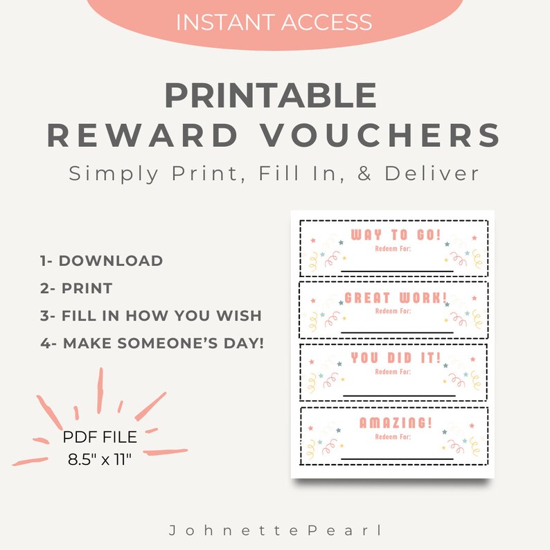 Printable Reward Vouchers - Etsy