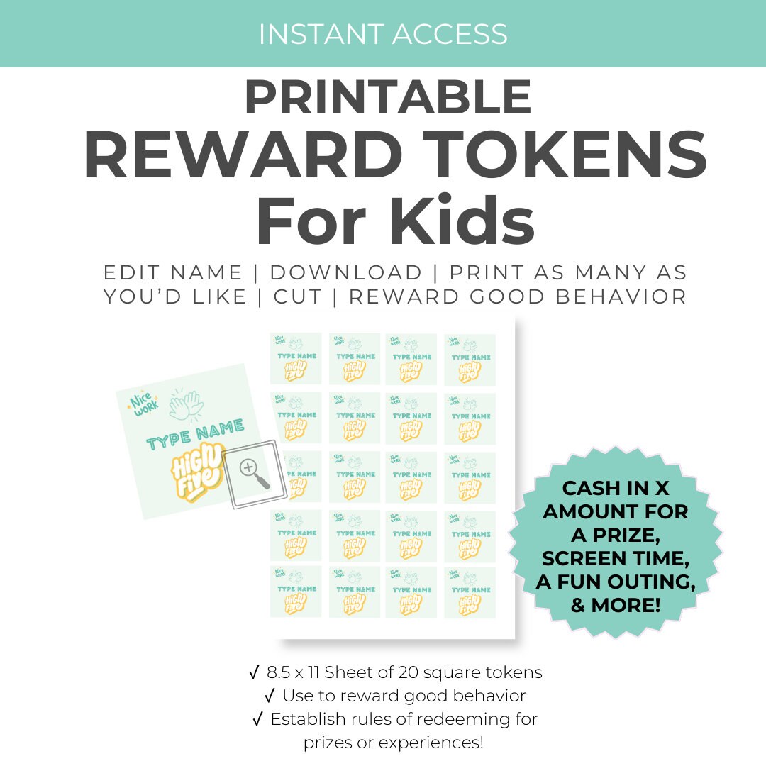 Reward Tokens for Kids - Redeemable for Prizes or Experiences - Etsy