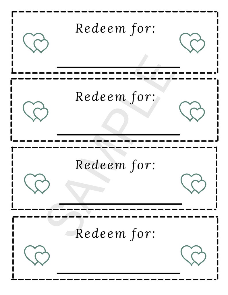 Printable Blank Heart Coupons - Etsy
