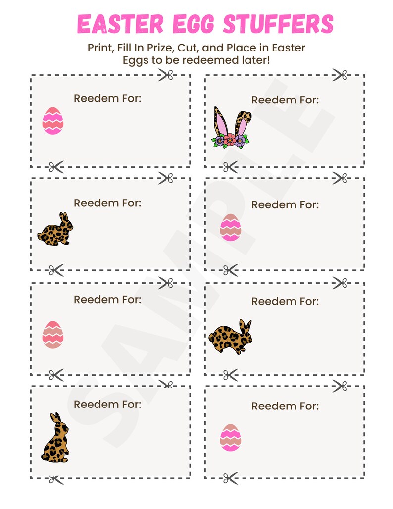 Printable Easter Egg Stuffers - Etsy