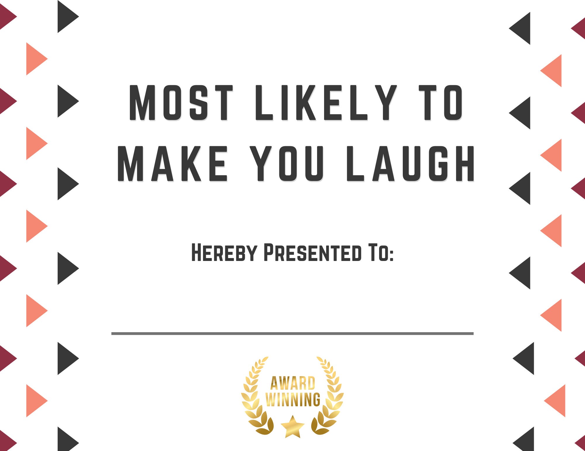 Printable Work Award / Certificate for Fun - Laugh - Etsy