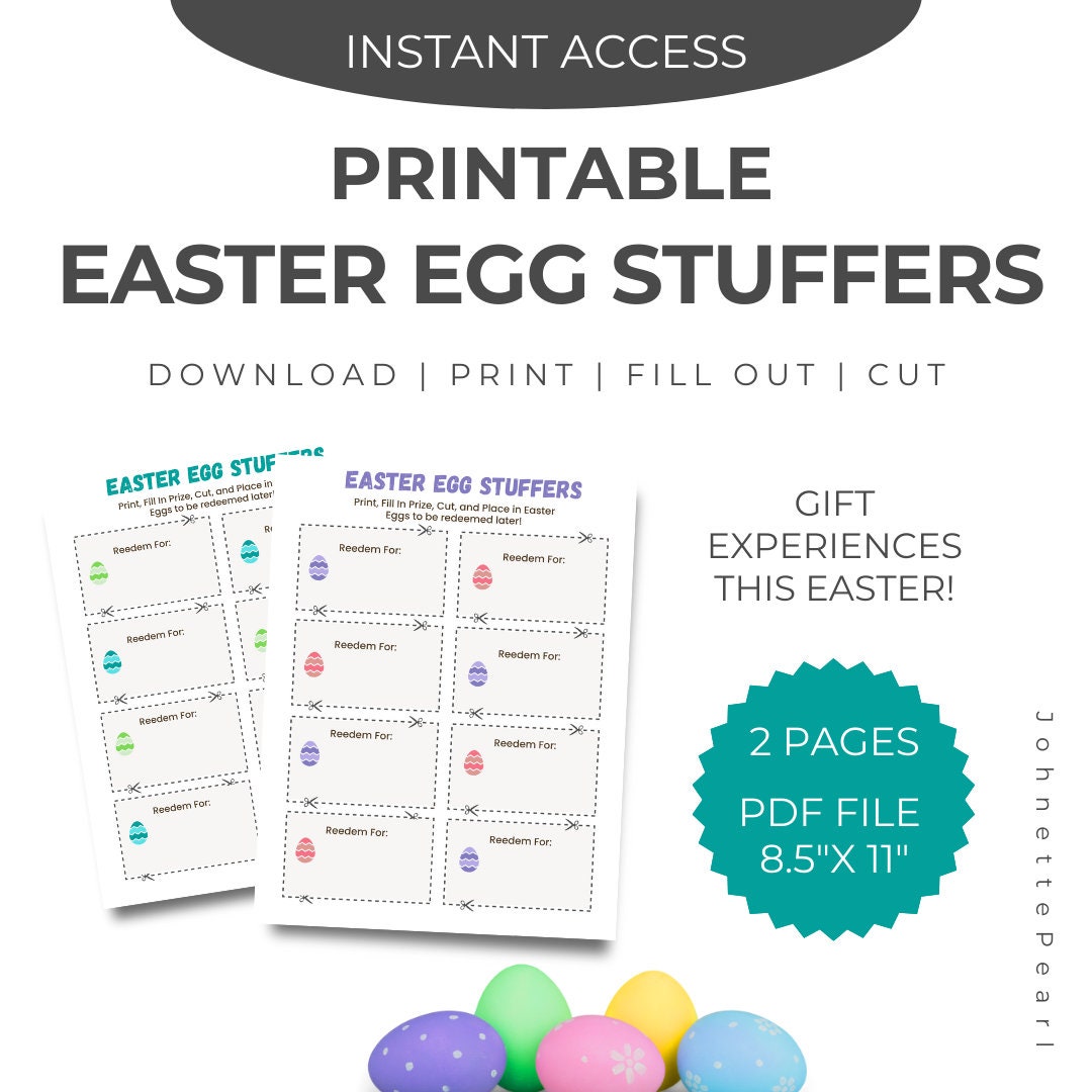 Printable Easter Egg Stuffers - Etsy
