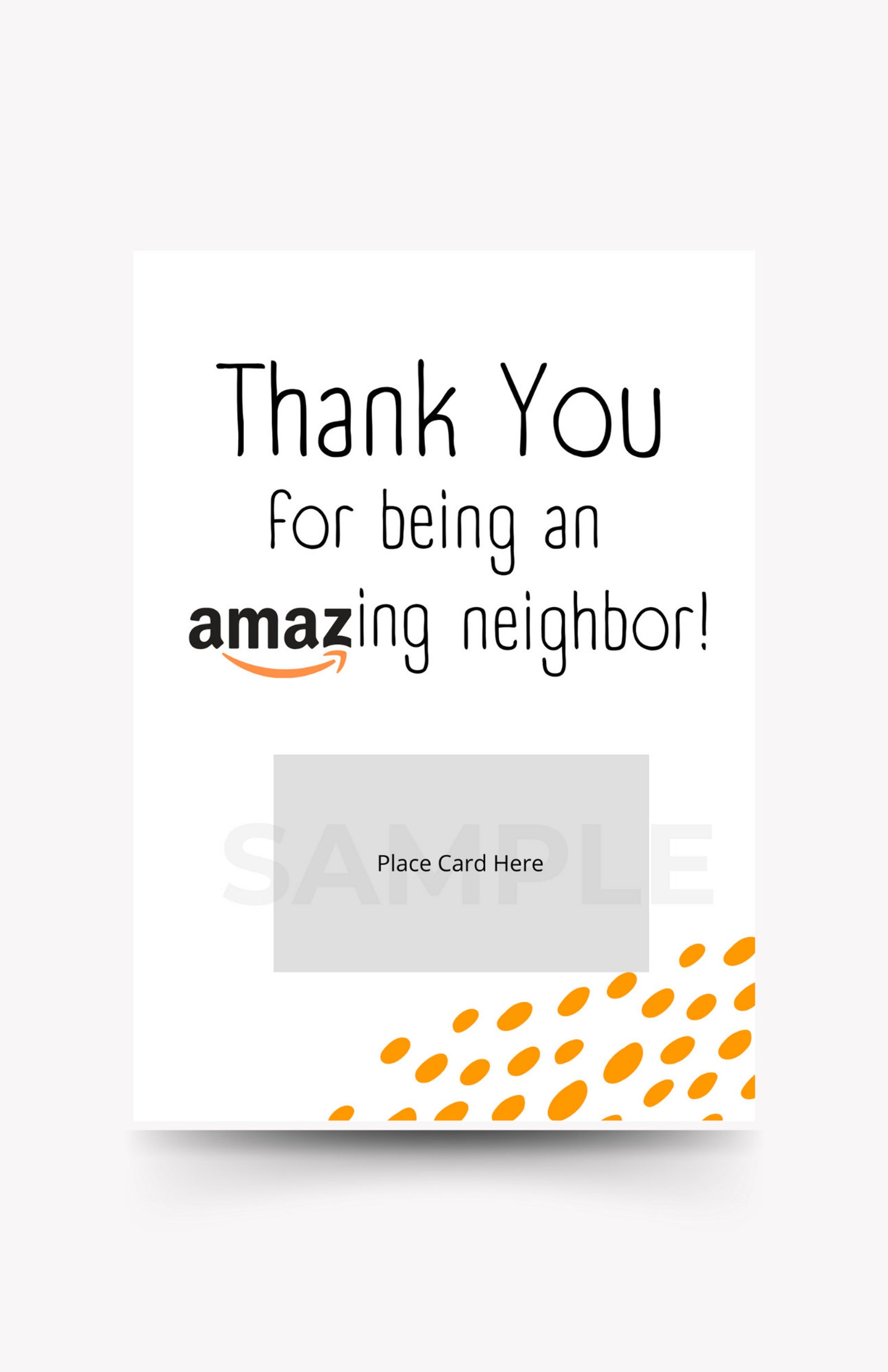 Printable Thank You Card for Neighbor With Space for Gift Card - Etsy