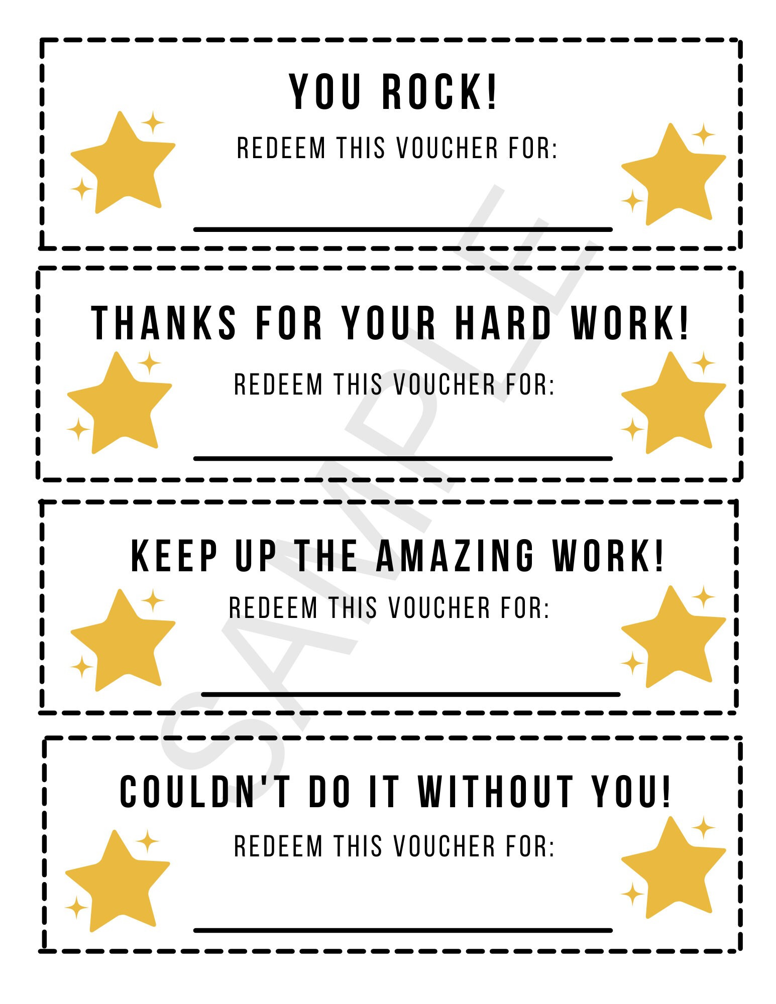 Appreciation Vouchers for Teams, Friends, Staff, Etc. - Etsy