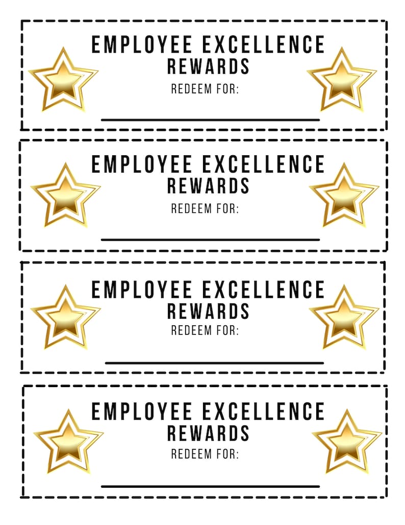 Printable Reward Vouchers for Employees and Teams - Etsy