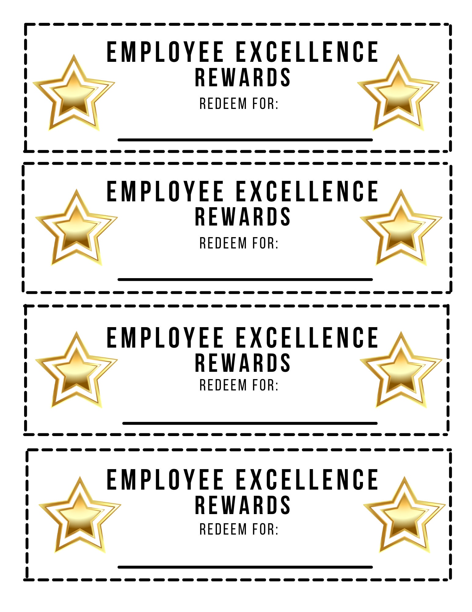 Printable Reward Vouchers for Employees and Teams - Etsy