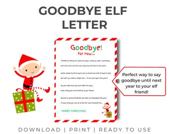 Elf Goodbye Letter, Christmas Elf Farewell Letter, Kids Christmas Fun ...