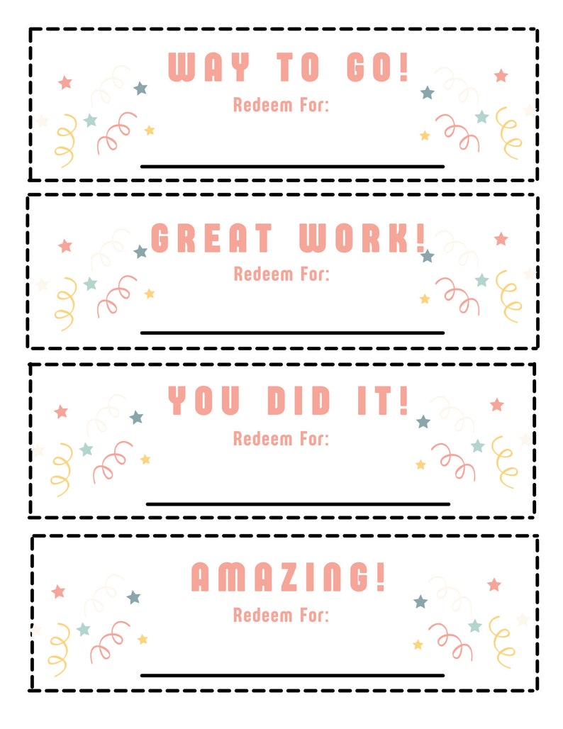 Printable Reward Vouchers - Etsy