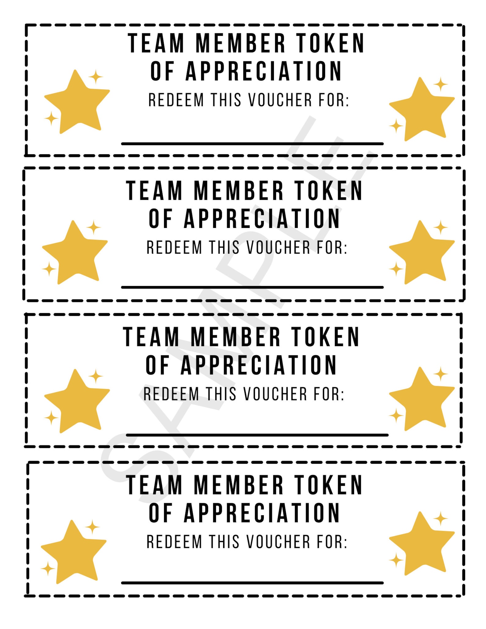Appreciation Vouchers for Teams, Colleagues, Staff, Etc. - Etsy
