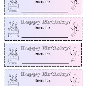 Printable Birthday Vouchers to Gift - Etsy
