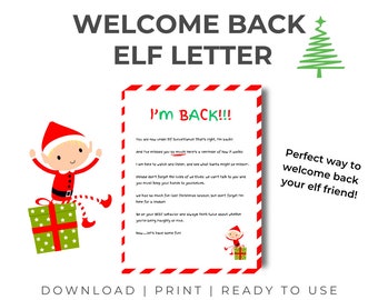 Elf-return Letter Elf Welcome Letter - Etsy