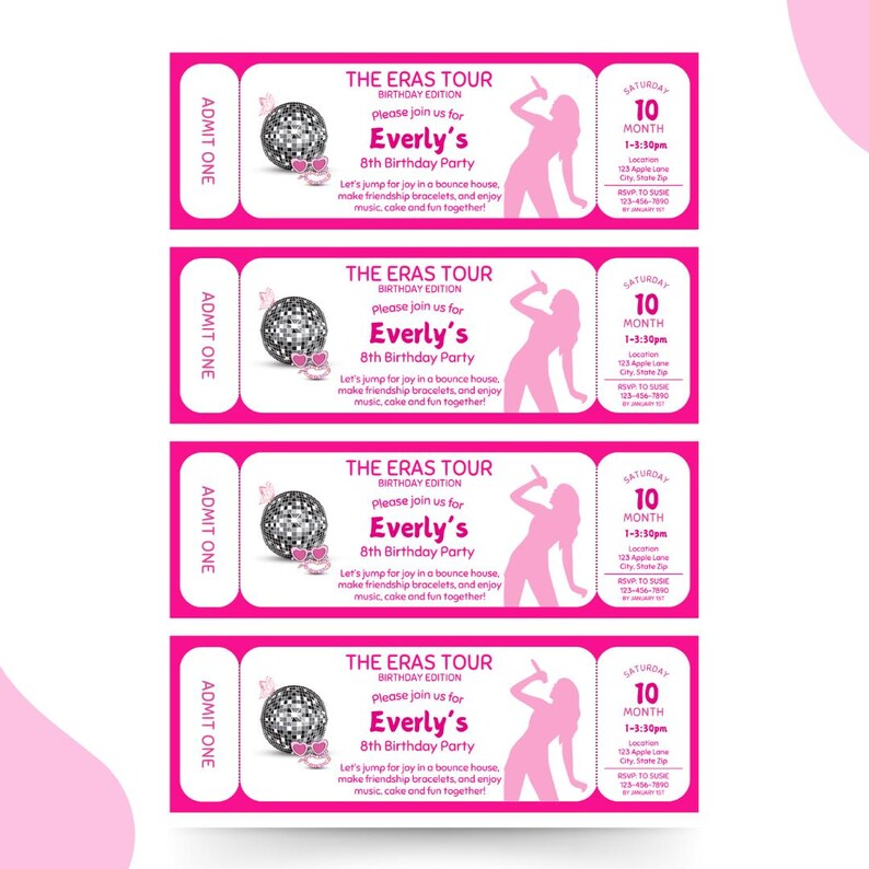 Concert or Event Ticket Birthday Invitation - Etsy