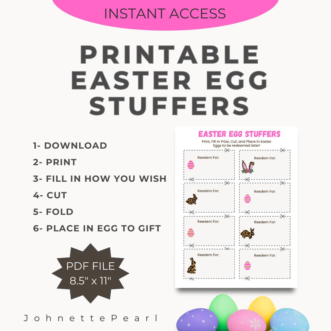 Printable Easter Egg Stuffers - Etsy
