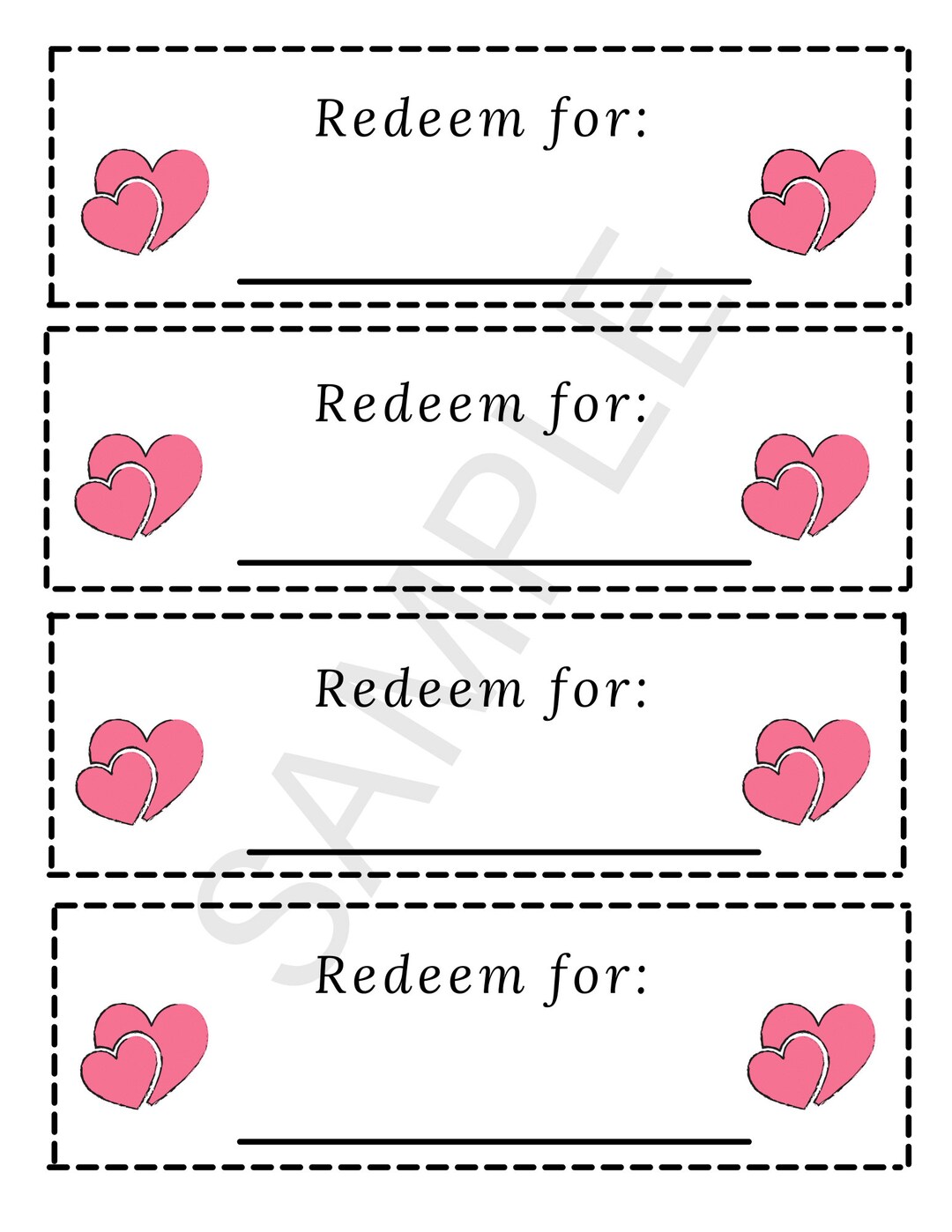 Printable Blank Heart Coupons - Etsy