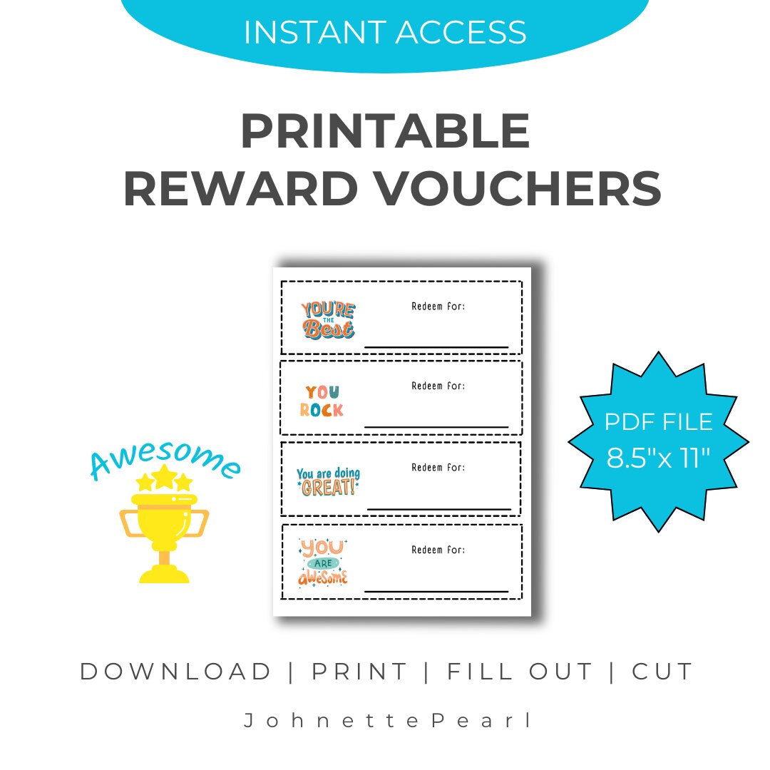 Printable Rewarding Coupons to Gift to Staff, Friends, Students ...