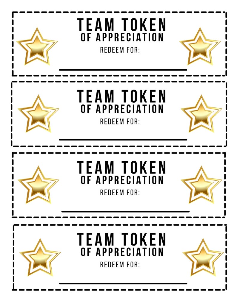 Printable Reward Vouchers for Teams - Etsy