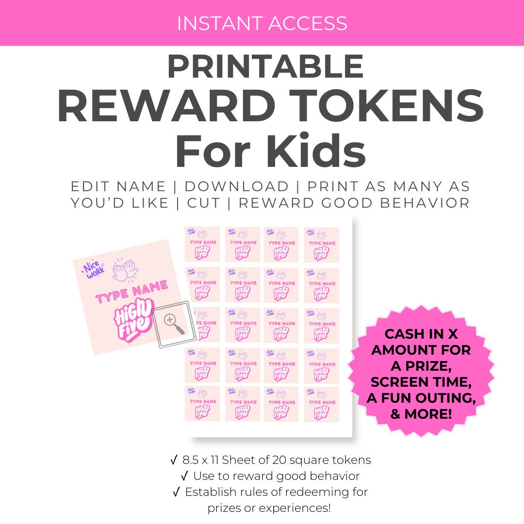 Reward Tokens for Kids - Redeemable for Prizes or Experiences - Etsy
