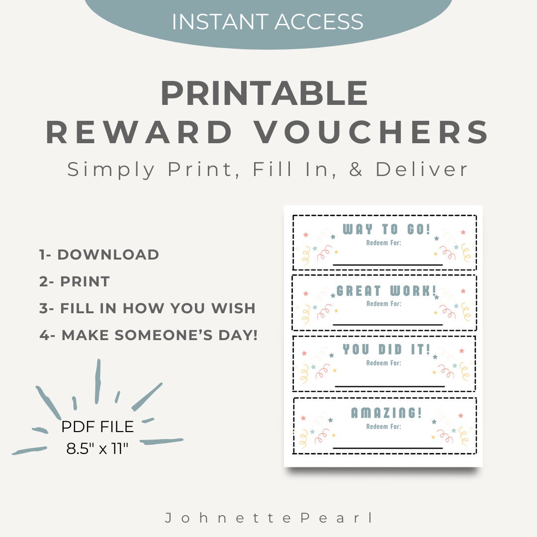 Printable Reward Vouchers - Etsy