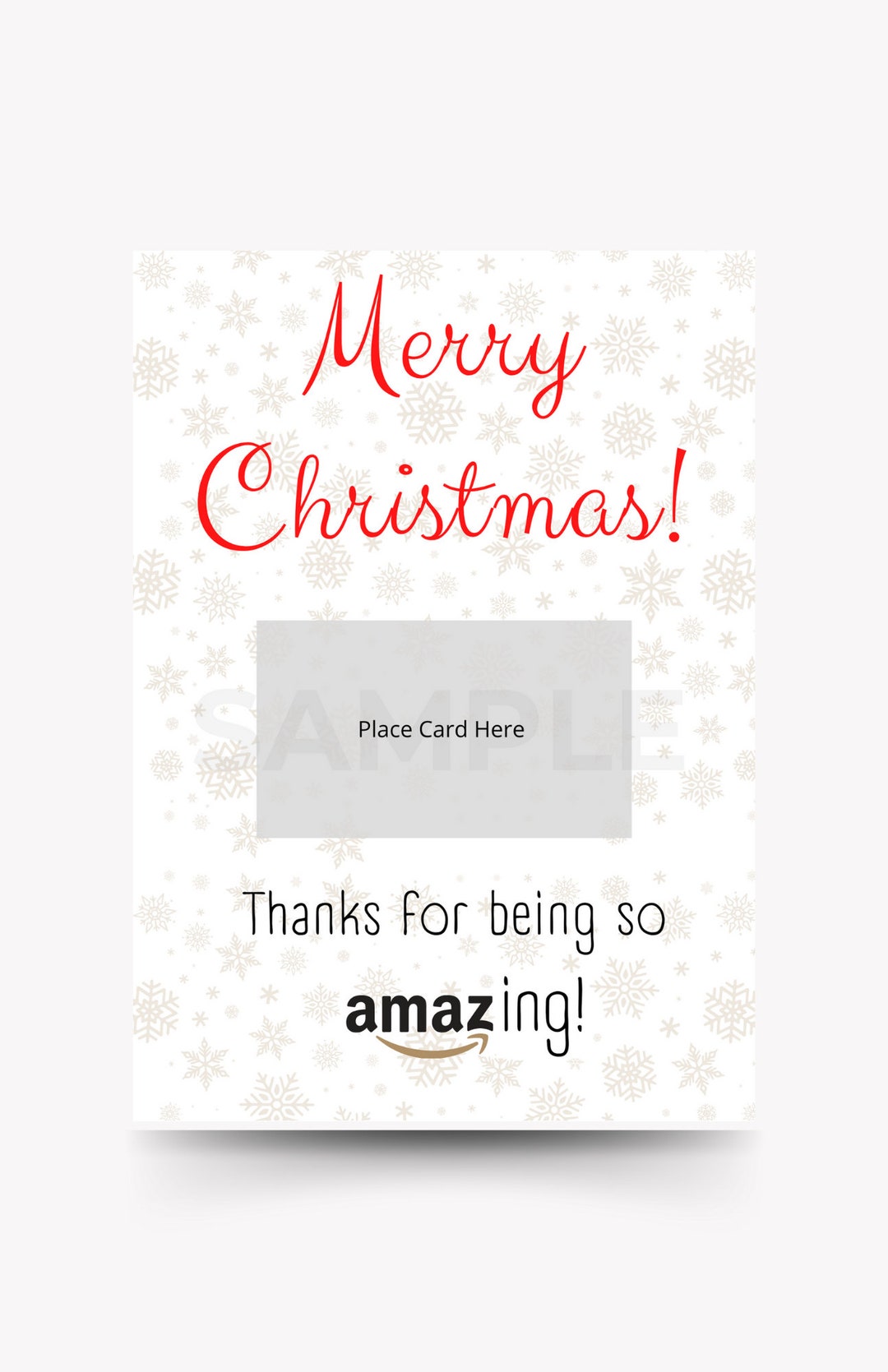 Printable Appreciation Christmas Card With Spot for Amazon Gift Card - Etsy
