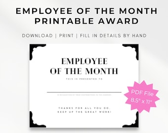 Editable Employee of the Month Nomination Template, Employee of the ...